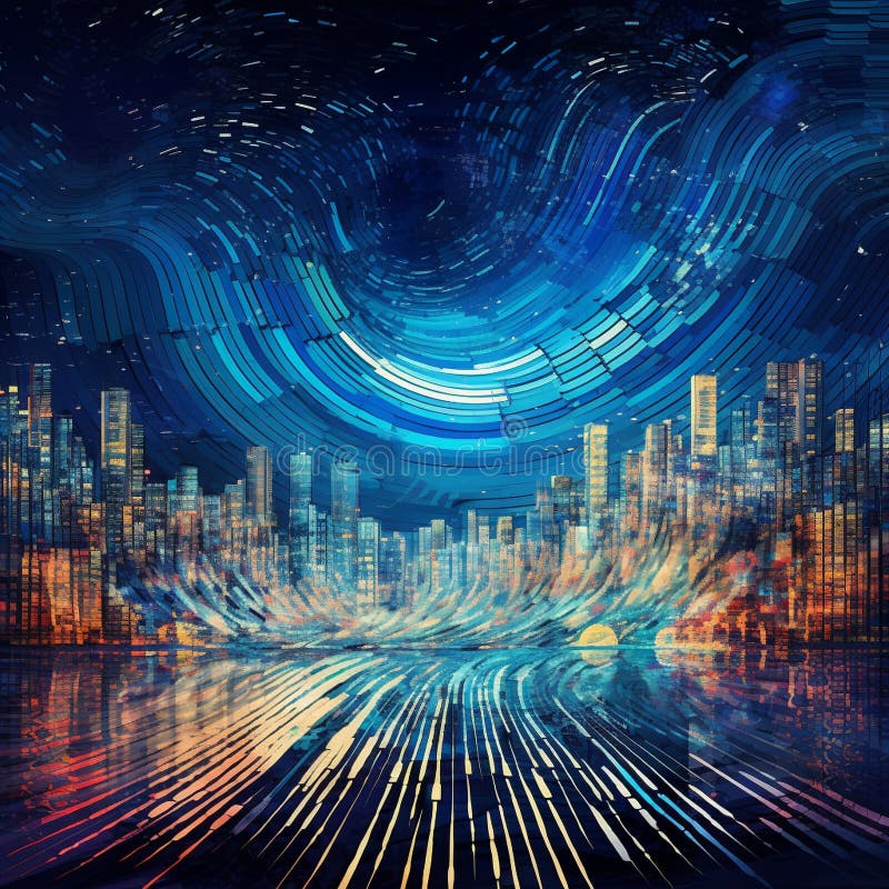 Data Wave - Visualizing the Digital Ocean of Information Stock ...