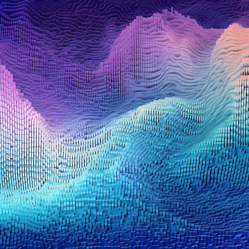 Data Waves Moving through Space Blue Purple Color Highly Detailed, Data ...