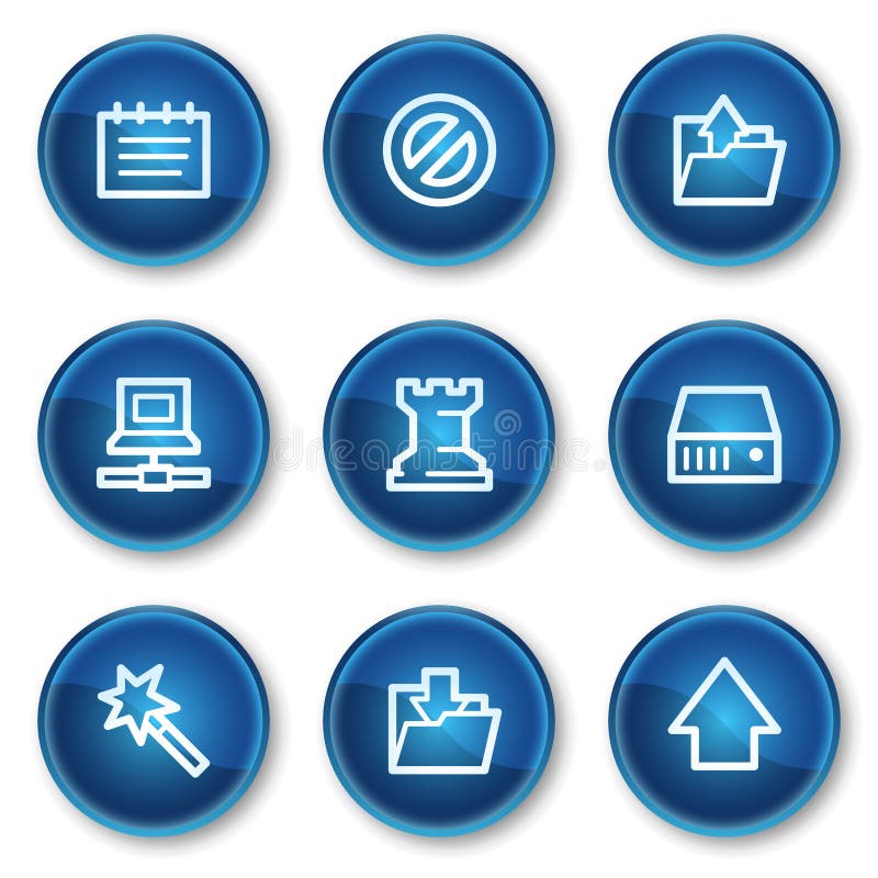 Data Web Icons, Blue Circle Buttons Stock Vector - Illustration of ...