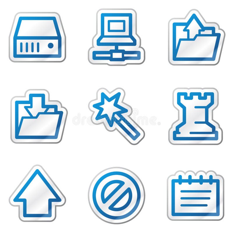 Data Web Icons, Blue Glossy Sphere Series Stock Vector - Illustration ...