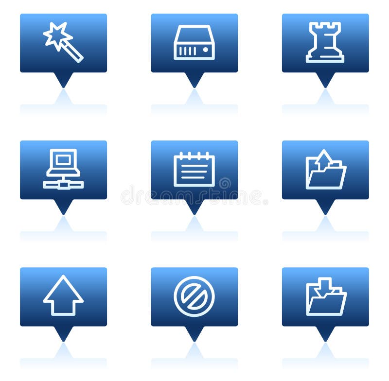 Data Web Icons, Blue Glossy Sphere Series Stock Vector - Illustration ...