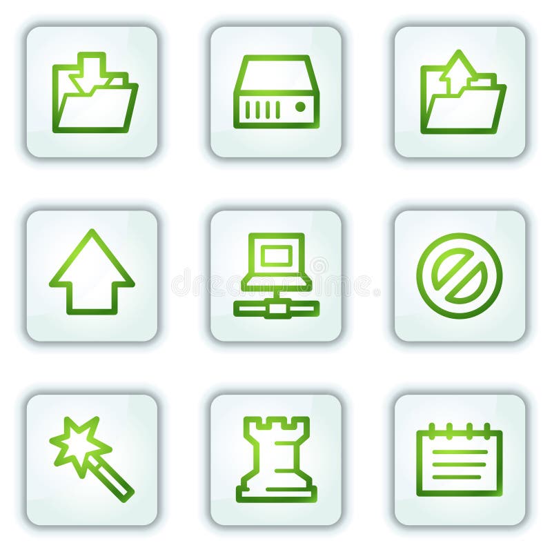 Ecology Web Icons Set 2, White Square Buttons Stock Vector ...
