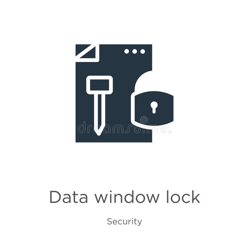 Data Window Lock Symbol with a Key Icon Vector. Trendy Flat Data Window ...