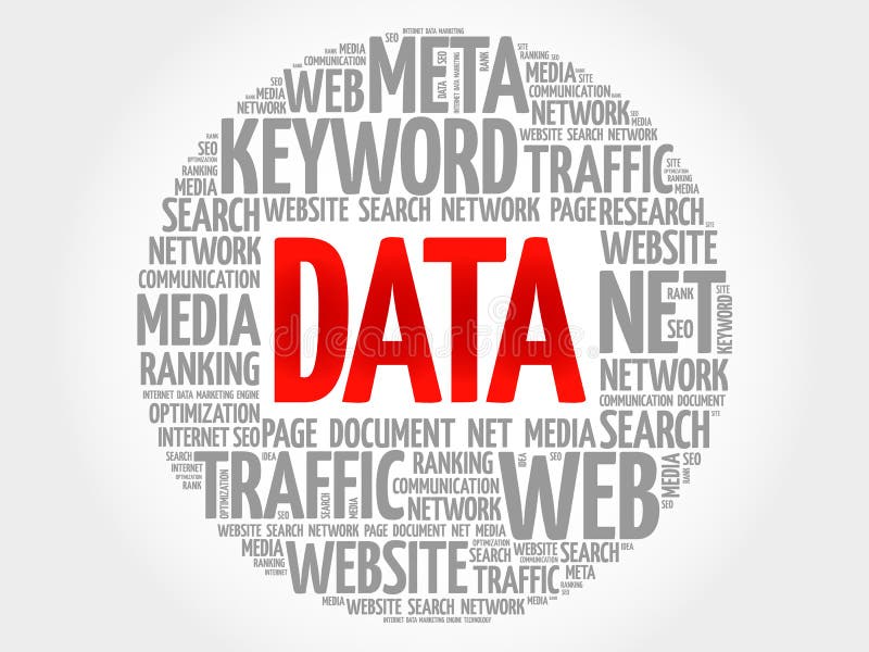 DATA word cloud stock illustration. Illustration of size - 199869071