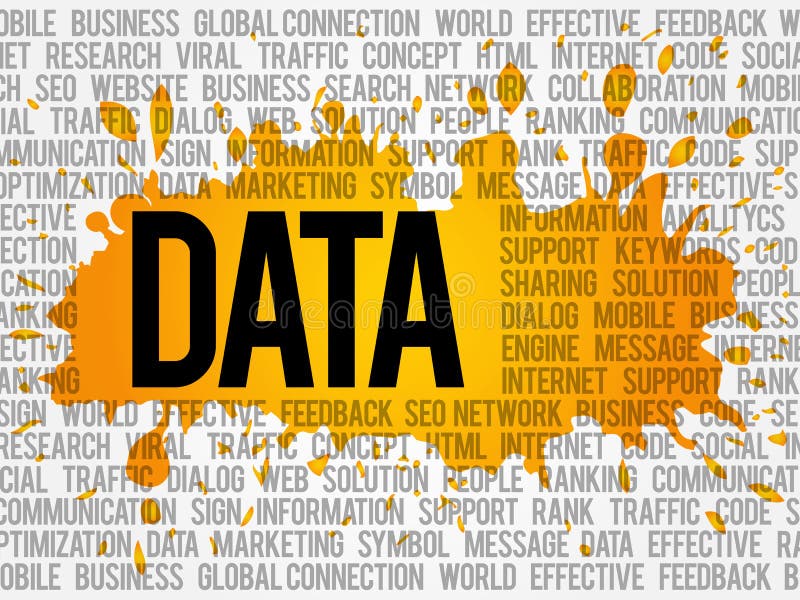 DATA word cloud stock illustration. Illustration of size - 199869071