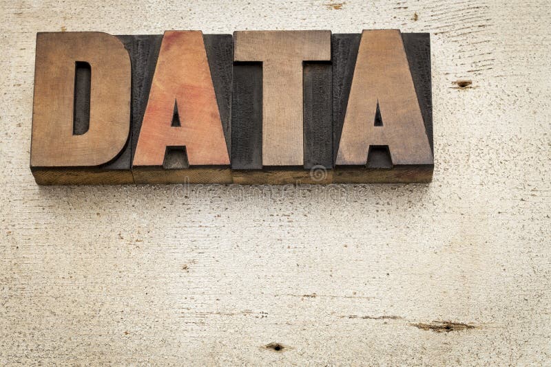 Data word in wood type stock image. Image of fact, vintage - 31986783