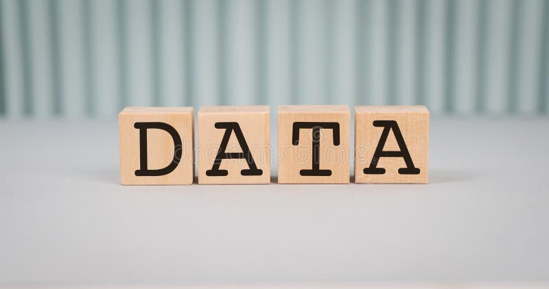 DATA Word Written on Wooden Cubes with Copy Space. Stock Image - Image ...