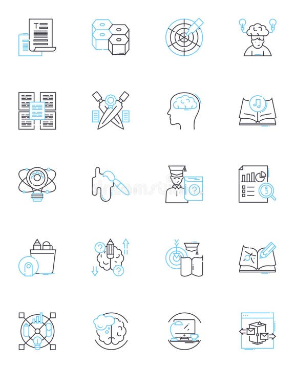 Data Writing Linear Icons Set Analysis Excel Algorithm