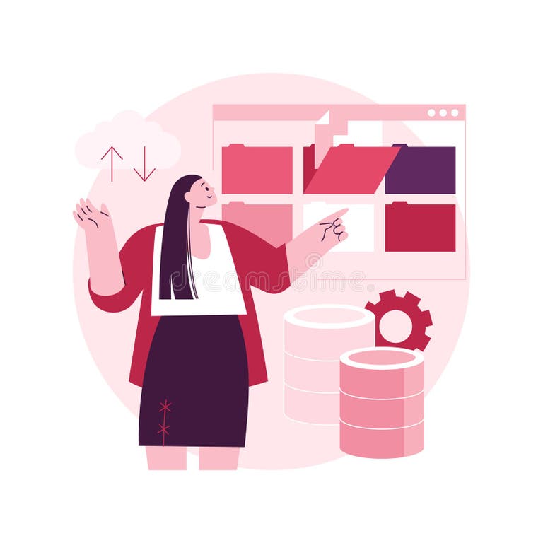 Database Abstract Concept Vector Illustration. Stock Vector - Illustration of cloud, design ...