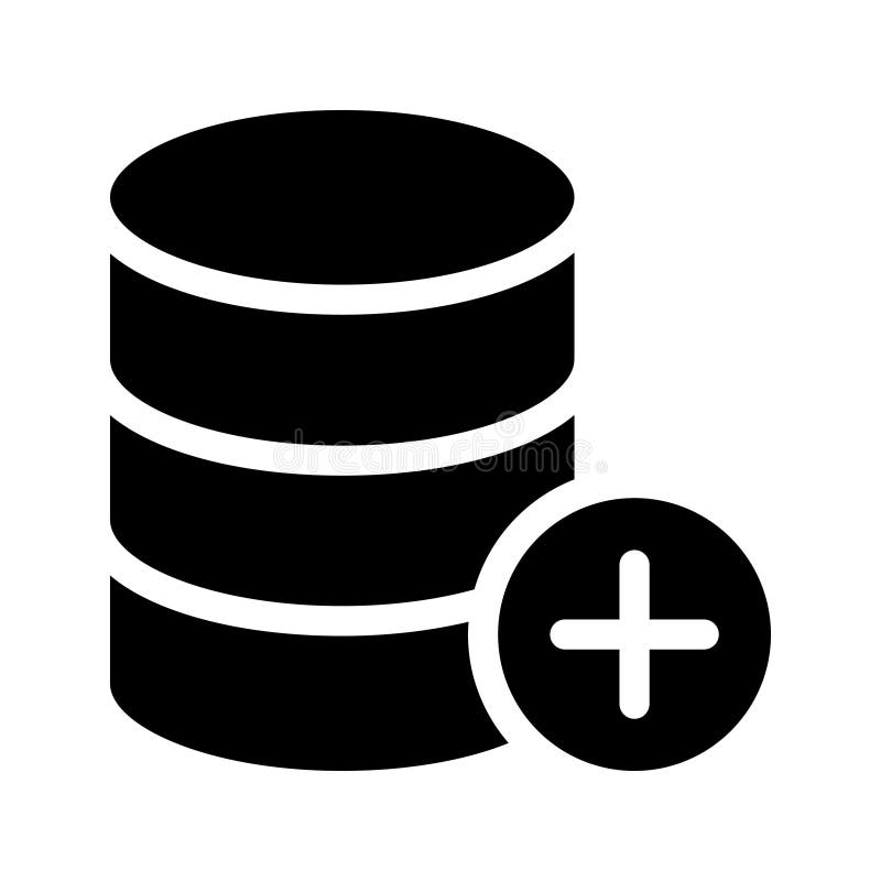 Database Add Glyphs Icon . Elements for Mobile Concept and Web Apps ...