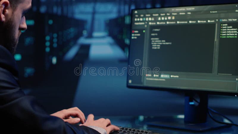 Database Admin Checking Mainframe System on Computer Stock Video - Video of storage, business ...