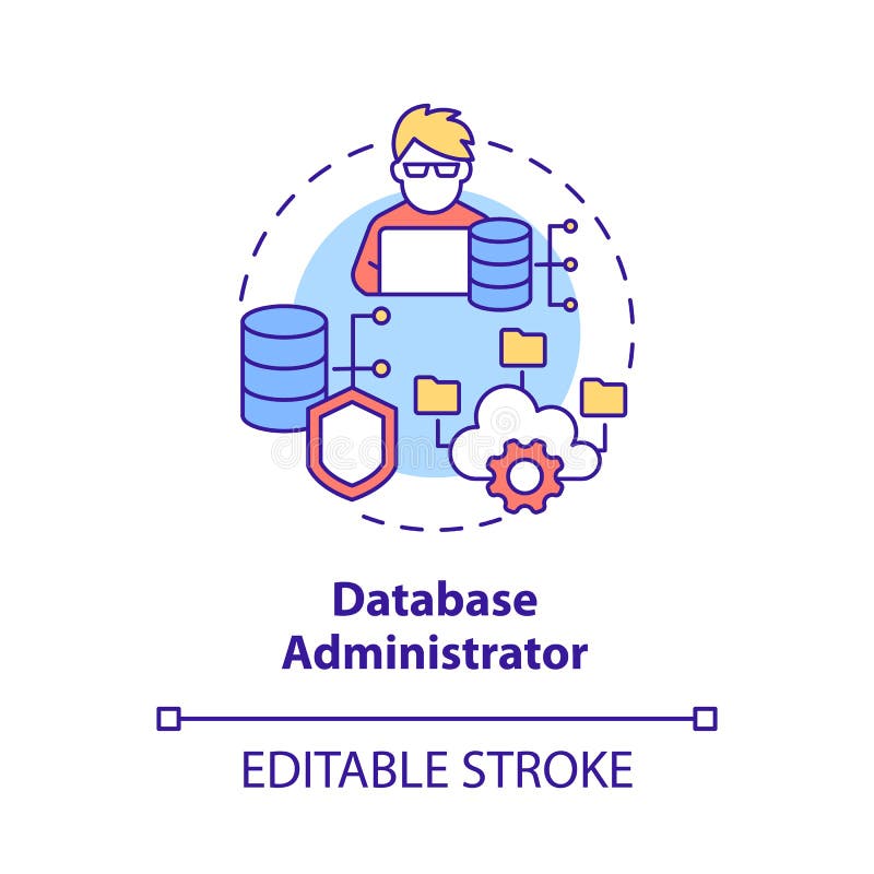 Database Administrator Concept Icon Stock Vector - Illustration of ...