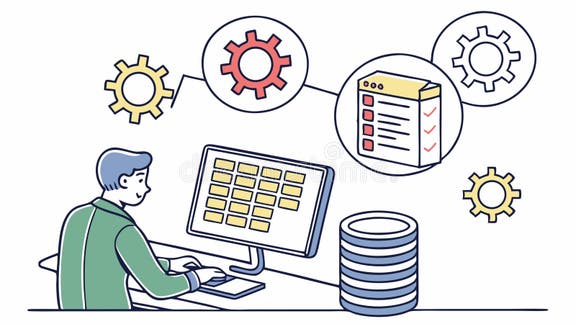 Database Administrator Managing, Data Storage, Vector Design Generative AI Stock Vector ...