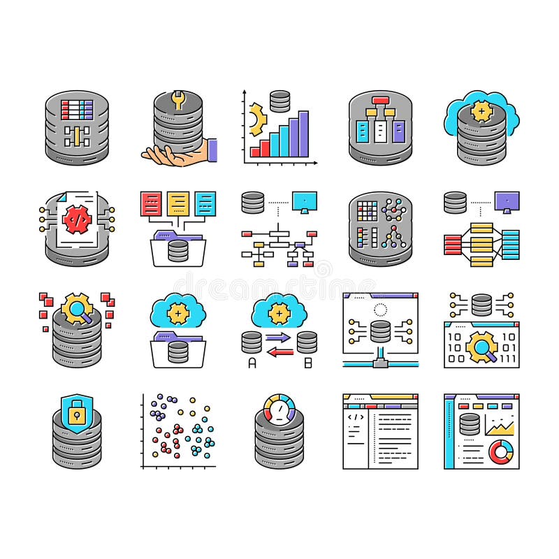 Database Administrator Concept. Admin or Manager Working Stock Vector ...