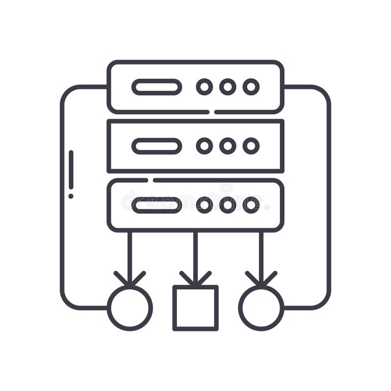Database Algorithm Icon Linear Isolated Illustration Thin Line Vector Web Design Sign