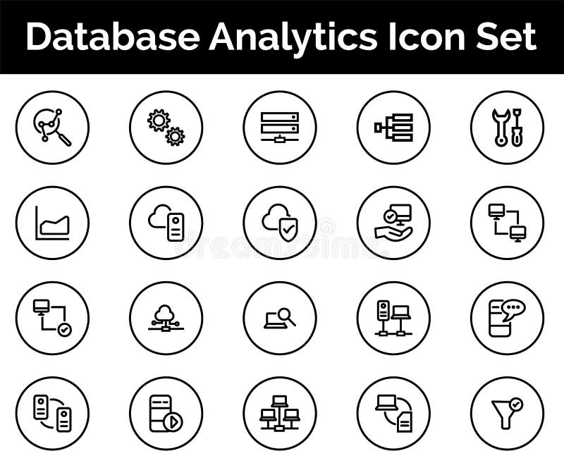 Database Analytics Icon SET Vector Illustration Stock Vector ...