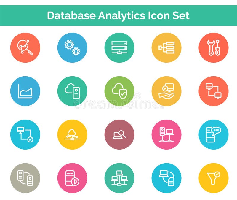 Database Analytics Flat Horizontal Banners Set Stock Vector ...