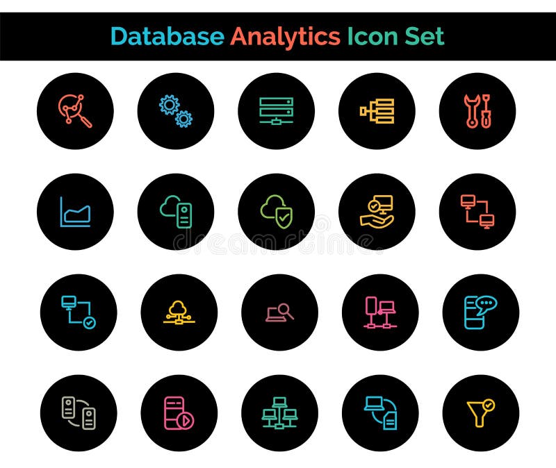 Database Analytics Flat Horizontal Banners Set Stock Vector ...