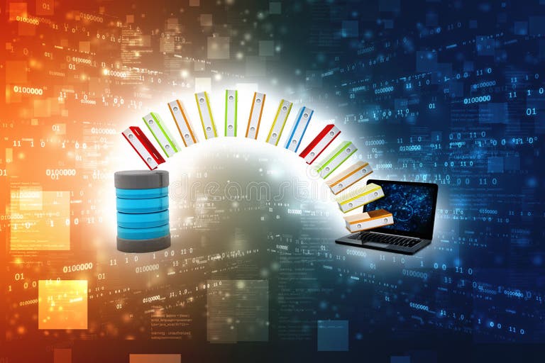 Database Or Archive Concept Data Storage Data Sharing 3d Render Stock Illustration