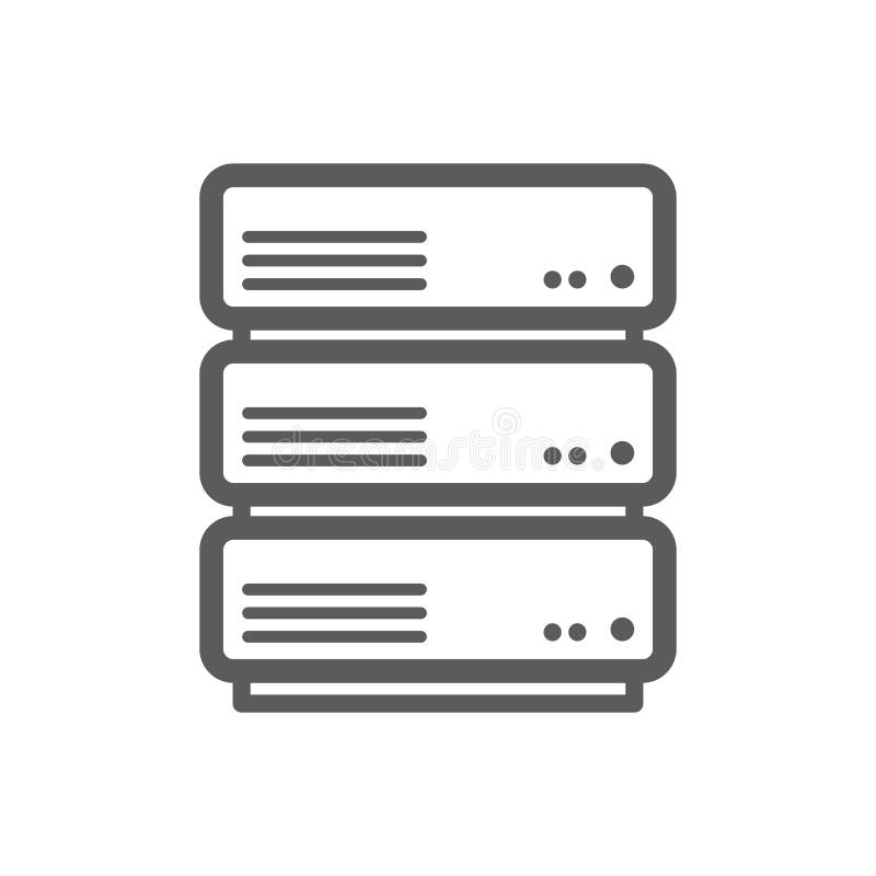 Database or Archive Isolated Folders Outline Icon Stock Illustration ...