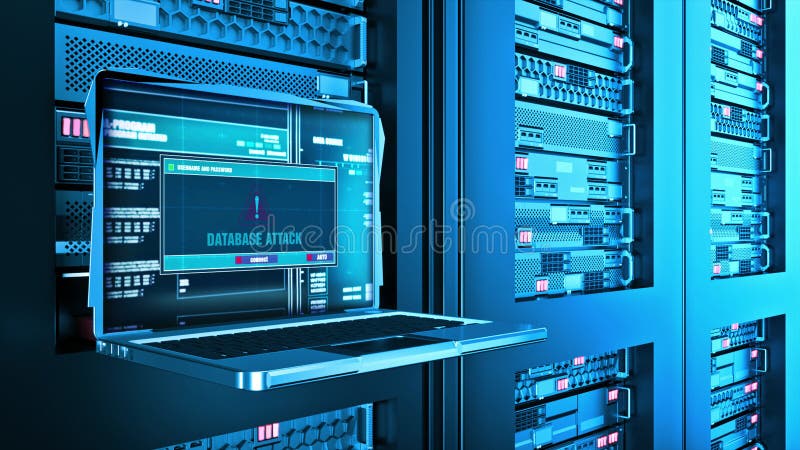 Database Attack Warning Error Alert Text On Computer Screen Stock Video
