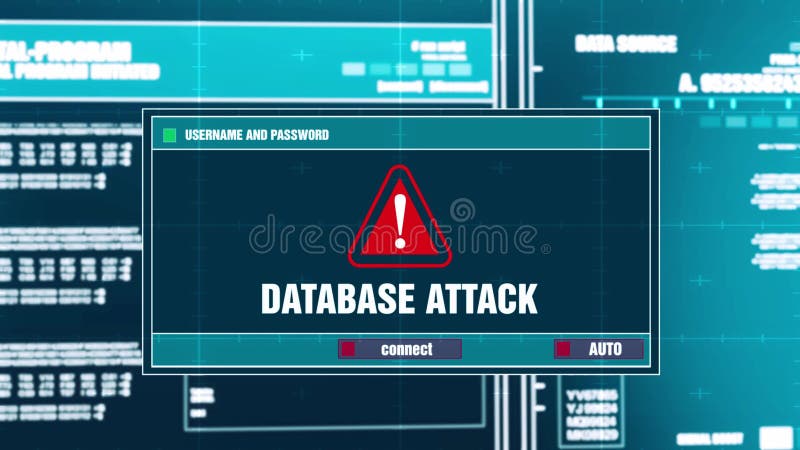 Database Attack Warning Error Alert Text On Computer Screen Stock Video Video Of Network