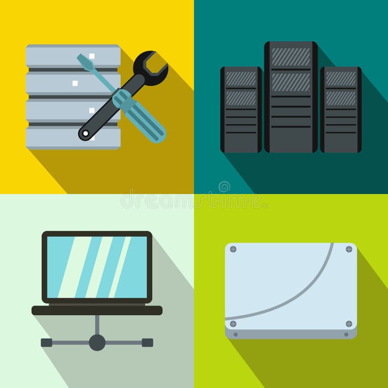 Database Banners Set, Flat Style Stock Vector - Illustration of class ...