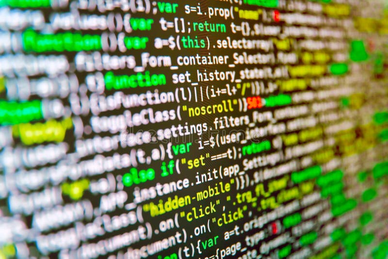 Database Bits Access Stream Visualisation It Coding On Monitor Screen Close Up Of Computer Web
