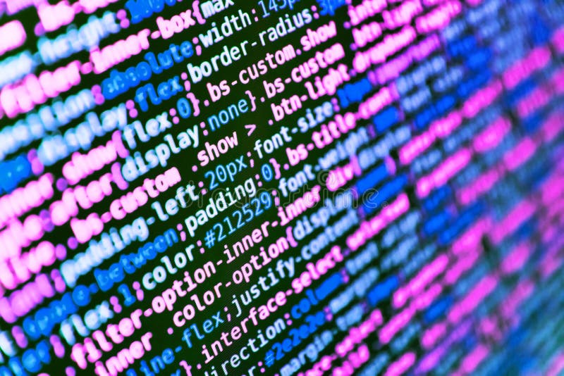 Computer Language Script Code Screen Application Web Source Code On Monitor Web Development