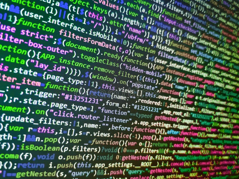 Database Bits Access Stream Visualisation. Shallow Depth of Field, Selective Focus Effect Stock ...