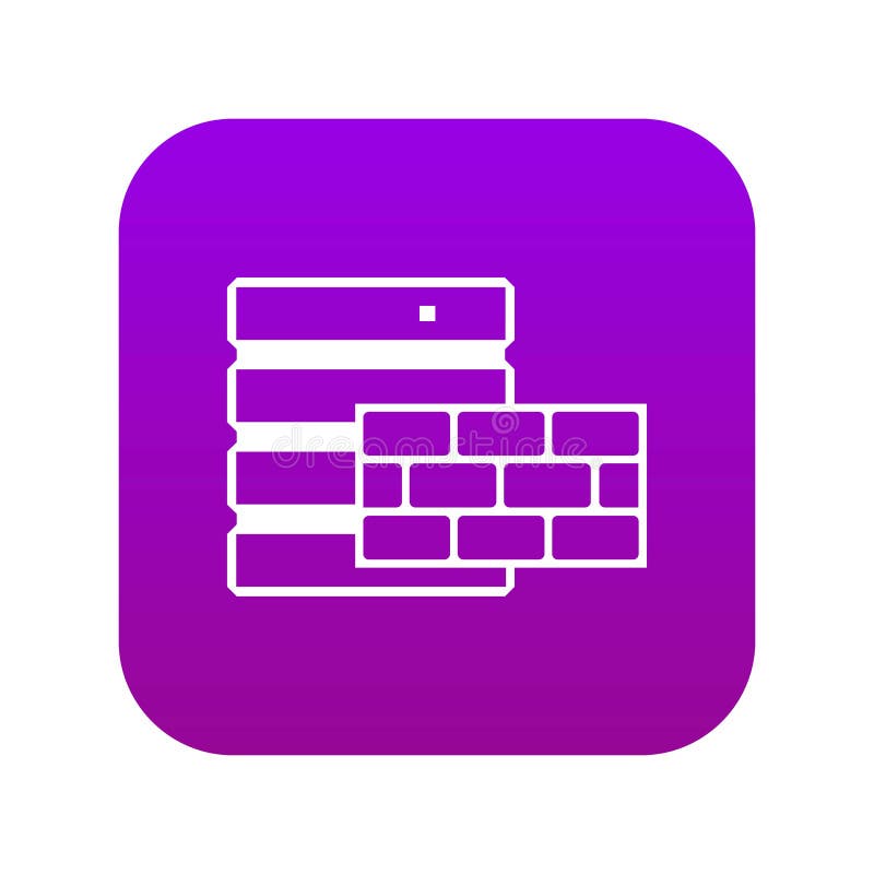 Database and Brick Wall Icon Digital Purple Stock Vector - Illustration ...