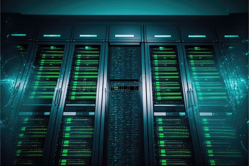 Database Center Room with Fully Service System Operated by Software ...