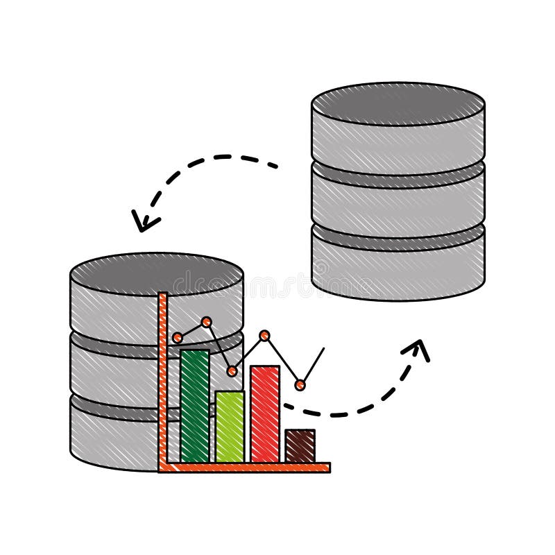 Database Center Statistics Graph Transfer Data Stock Illustration ...