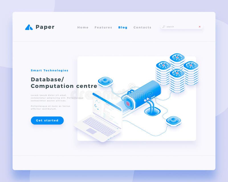 Database Centre Concept Landing Page Header Template Stock Vector ...