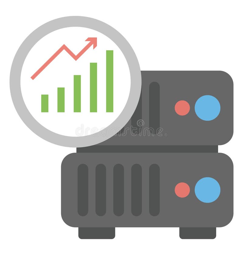 Database Chart Server Isolated Vector Icon That Can Be Easily Modified Or Edit Stock Vector