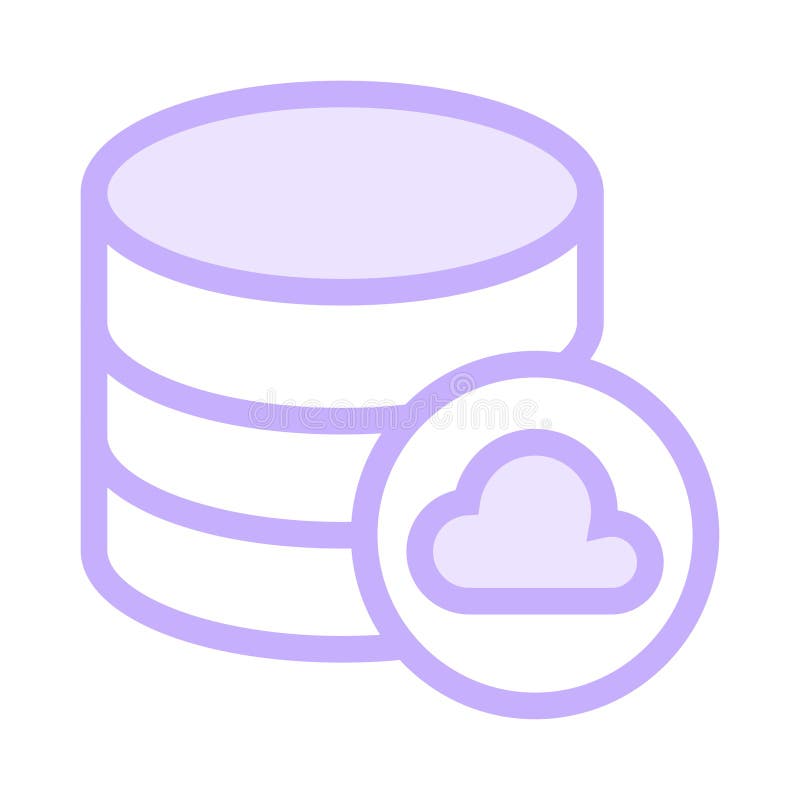 Database Cloud Color Line Icon Stock Illustration - Illustration of ...
