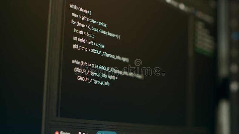 Database Cloud Computing with Programming Code on Computer Stock Photo ...