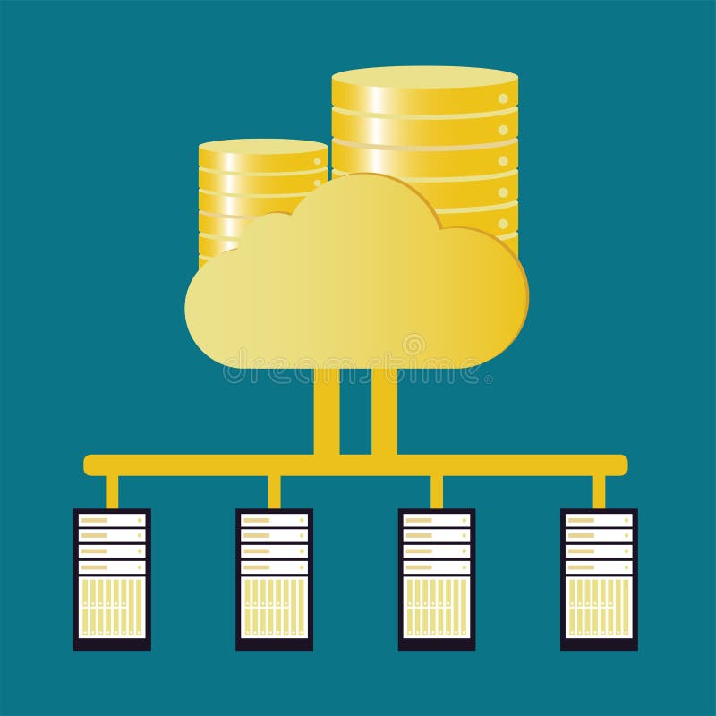 Database on cloud concept stock vector. Illustration of connection ...