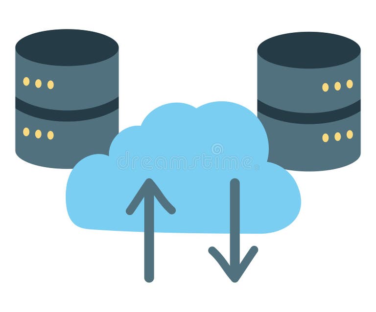 Database cloud server stock illustration. Illustration of software ...