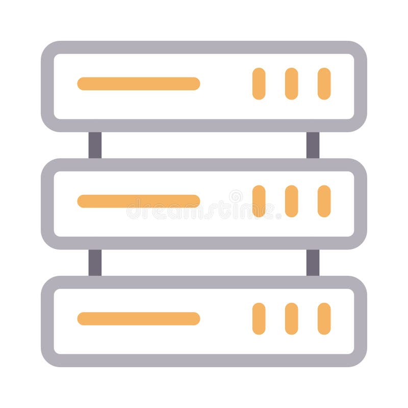 Database Colour Line Vector Icon Stock Vector - Illustration of digital ...