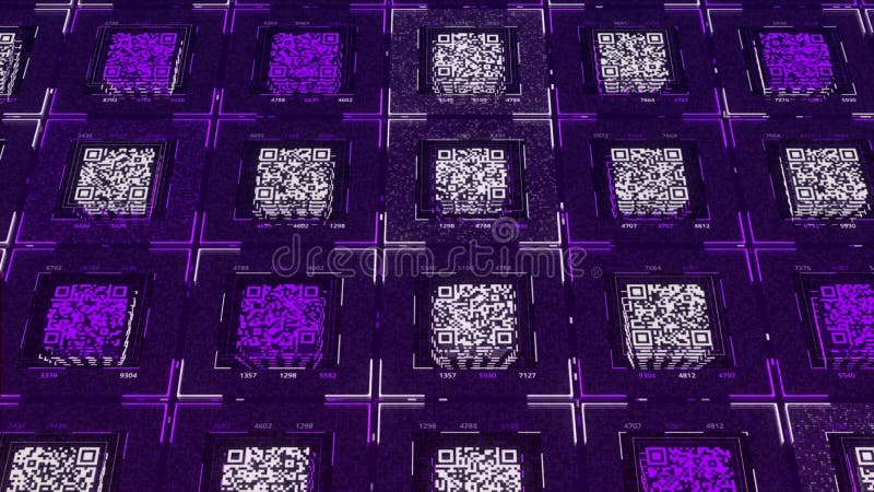 Database and Computer Network Concept, Seamless Loop. Animation. Parallel Rows of Small Square ...