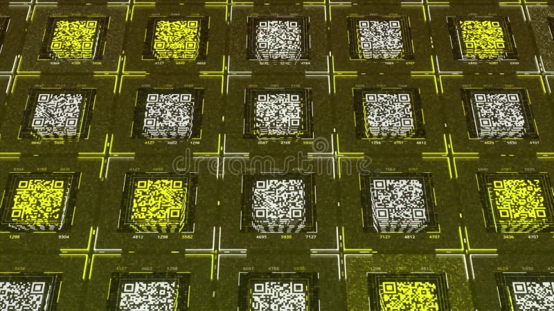 Database and Computer Network Concept, Seamless Loop. Animation. Parallel Rows of Small Square ...