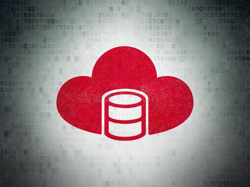 Database Concept: Database With Cloud On Digital Data Paper Background ...