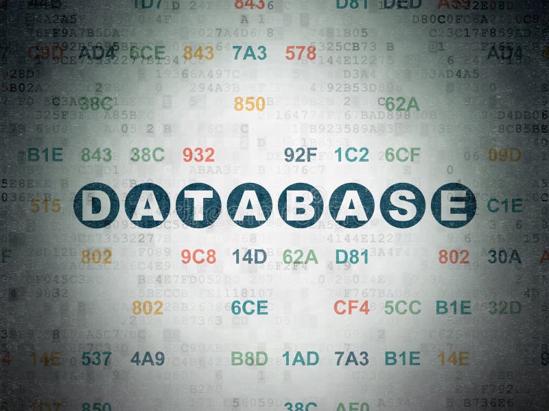 Database Concept: Database on Digital Data Paper Background Stock ...