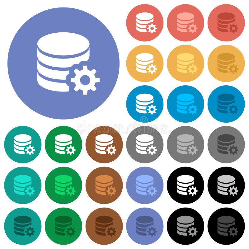 Database Configuration Vivid Colored Flat Icons Icons Stock Vector ... Database Configuration Vivid Colored Flat Icons Icons Stock Vector ...