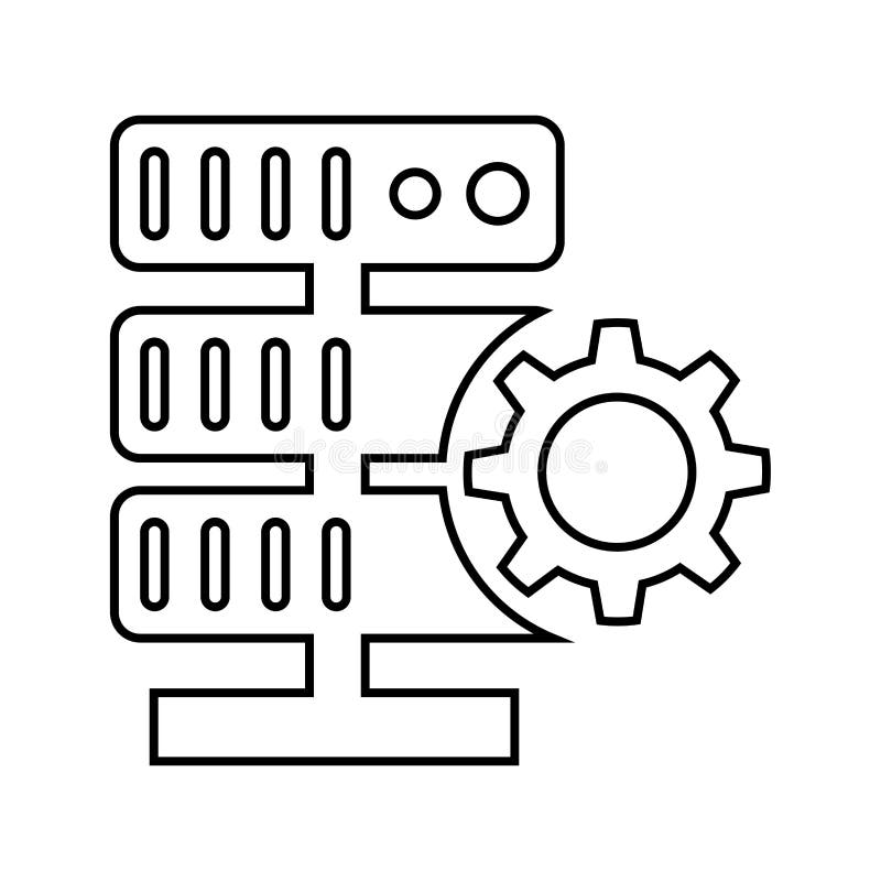 Database Configuration Setting Icon Outline Vector Graphics Stock 0121