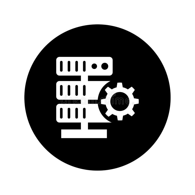 Database Configuration Setting Icon Rounded Vector Design Stock