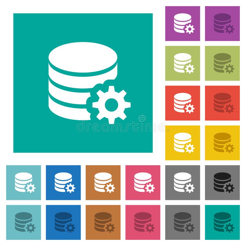 Database Configuration Square Flat Multi Colored Icons Stock Vector ... Database Configuration Square Flat Multi Colored Icons Stock Vector ...