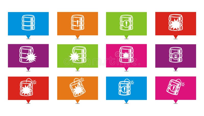 Data Base Crash Icons - Explosion Icons Stock Vector - Illustration of ...