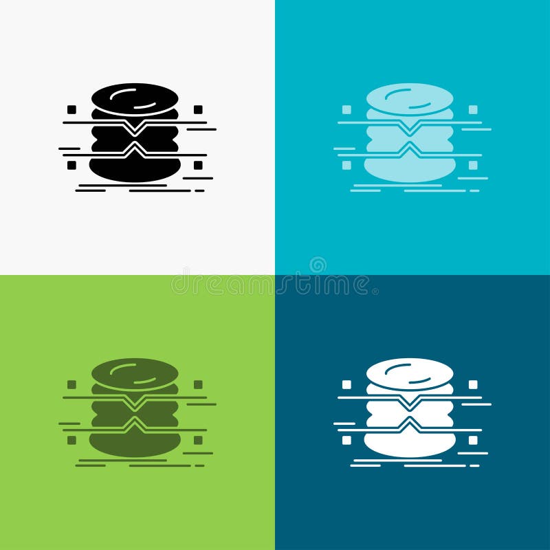 Database, Data, Architecture, Infographics, Monitoring Icon Over Various Background. Glyph Style ...